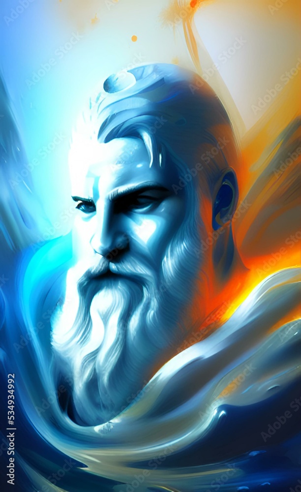 Drawing of Zeus. Antiquity. Greek God. Religion. Greek Pantheon. Stock ...