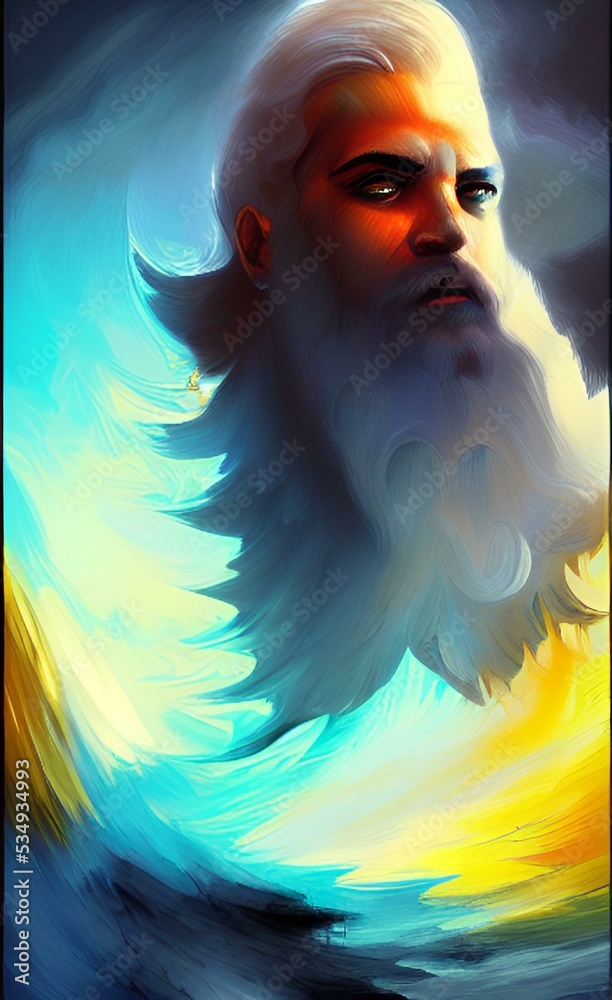 Drawing of Zeus. Antiquity. Greek God. Religion. Greek Pantheon. Stock ...