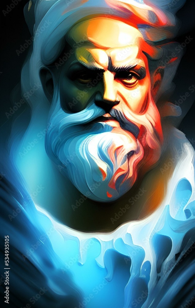 Drawing of Zeus. Antiquity. Greek God. Religion. Greek Pantheon. Stock ...