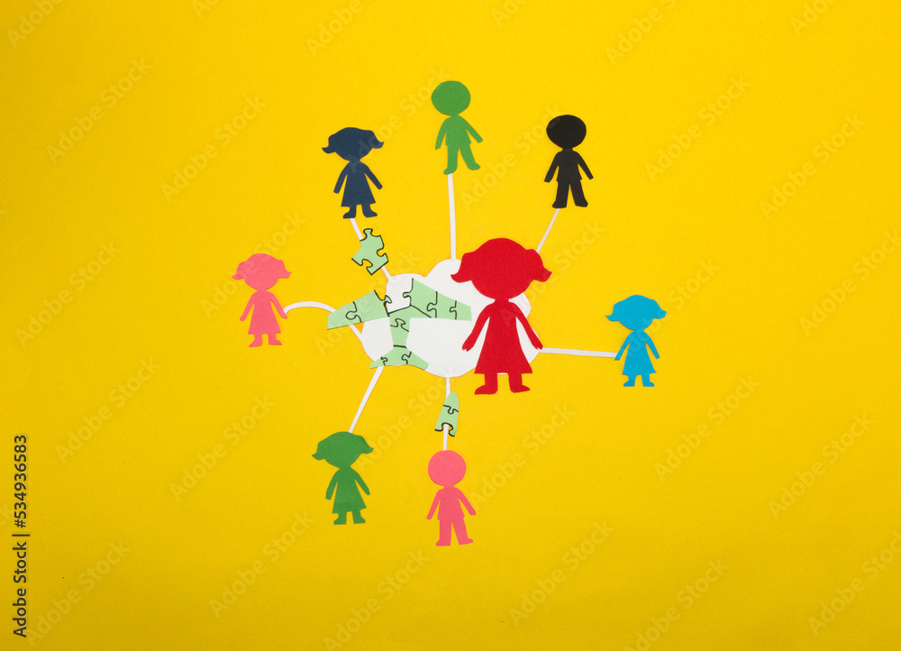 leader in the cloud center with a new project, collect data together ...