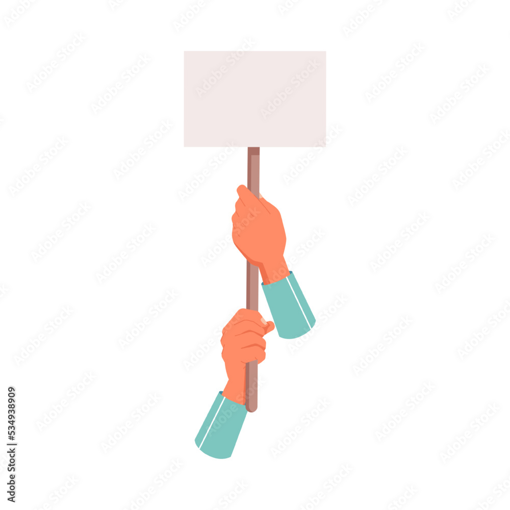 Protest placard with copy space, isolated blank and empty banner for ...
