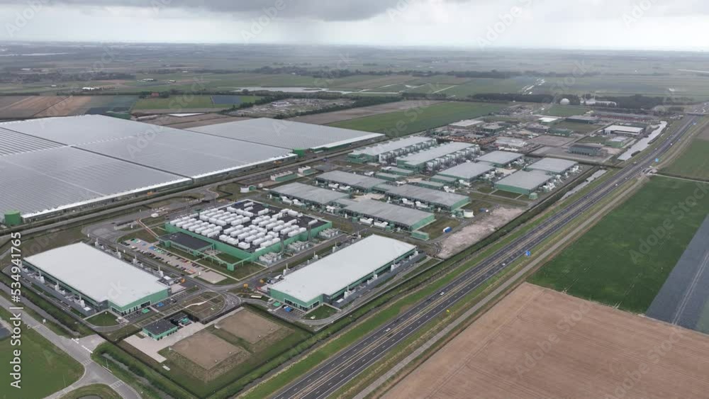 Datacenter building complex computing center in Hollands Kroon. Data ...