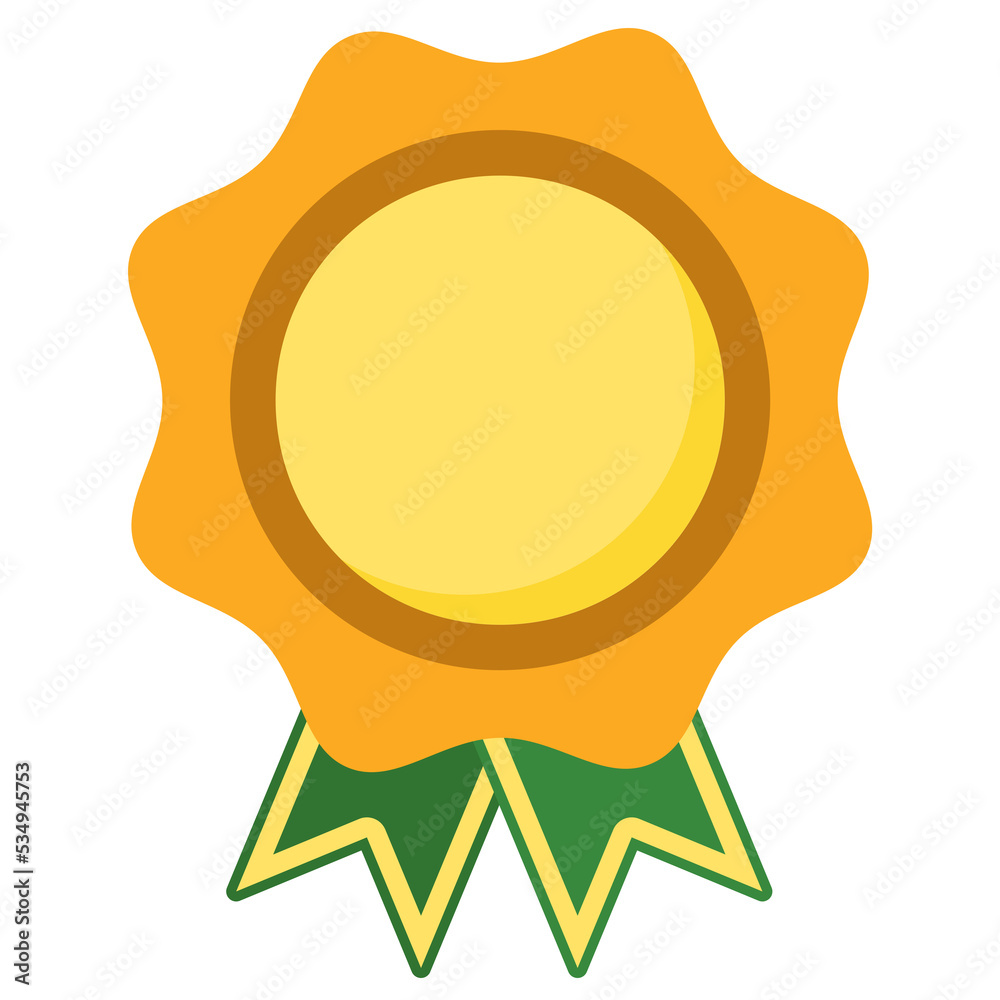 Gold Medal Award and Ribbon. Cartoon Illustration. Stock Illustration ...