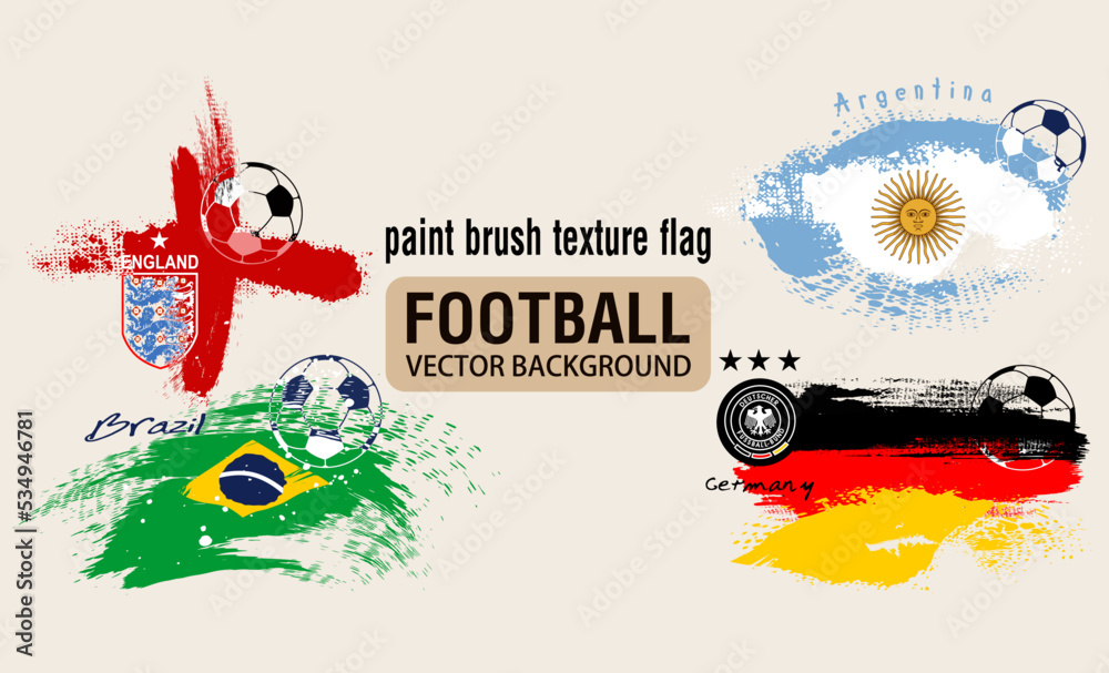 set flag abstract background, paint brush texture, Collection of ...