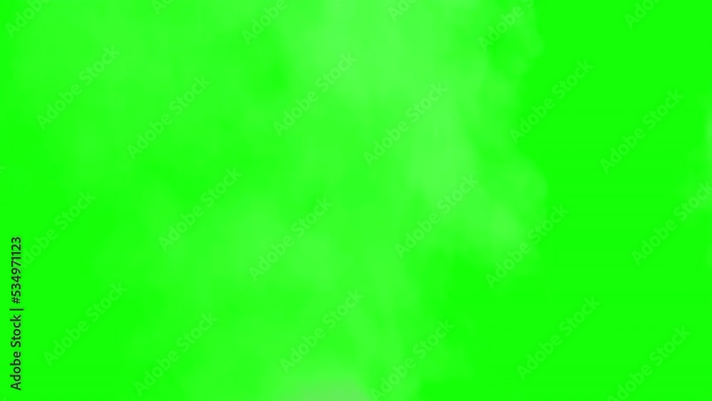 Smoke or vapor explosion on green screen. Realistic clouds rise up on a ...