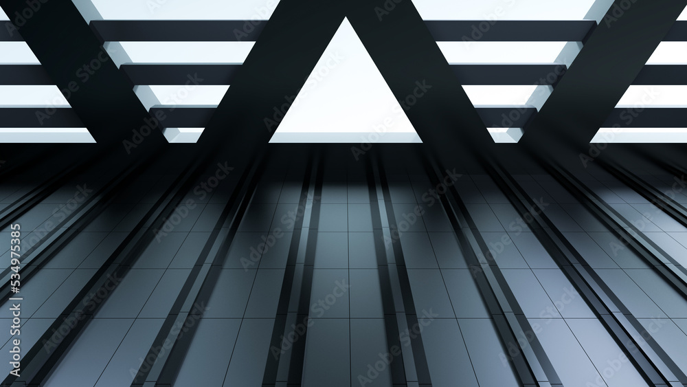 Architectural design wall view from below. Roof, ceiling of a modern ...