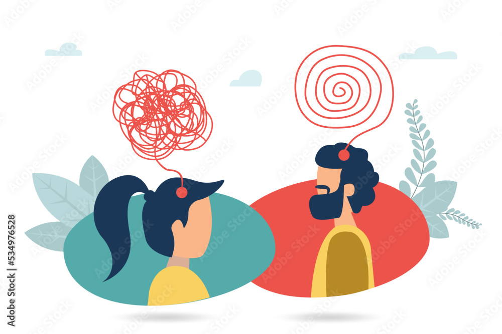 Vector illustration of messy complicated clew line transforming into ...