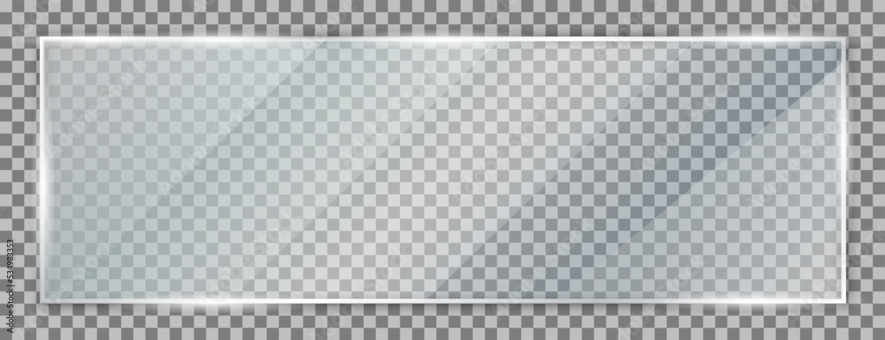 Glass plate on transparent background, clear glass showcase, realistic ...