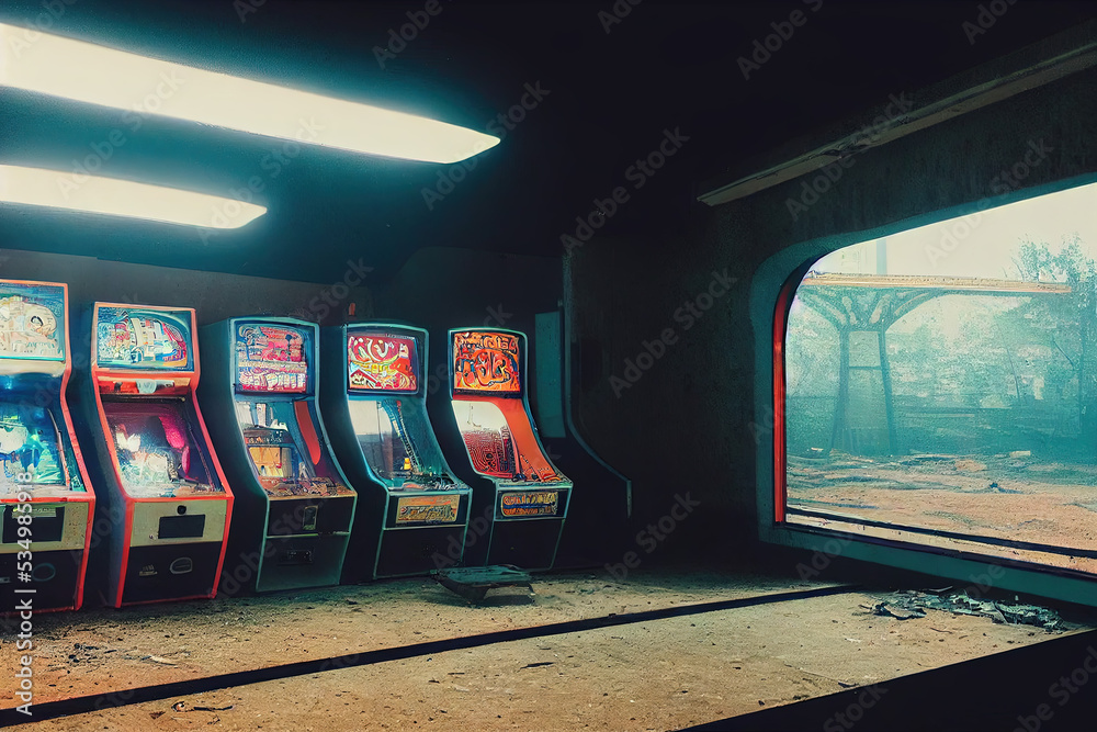 Electric TV Game Center Room Game Lobby Playroom Hall Machines. Fantasy ...