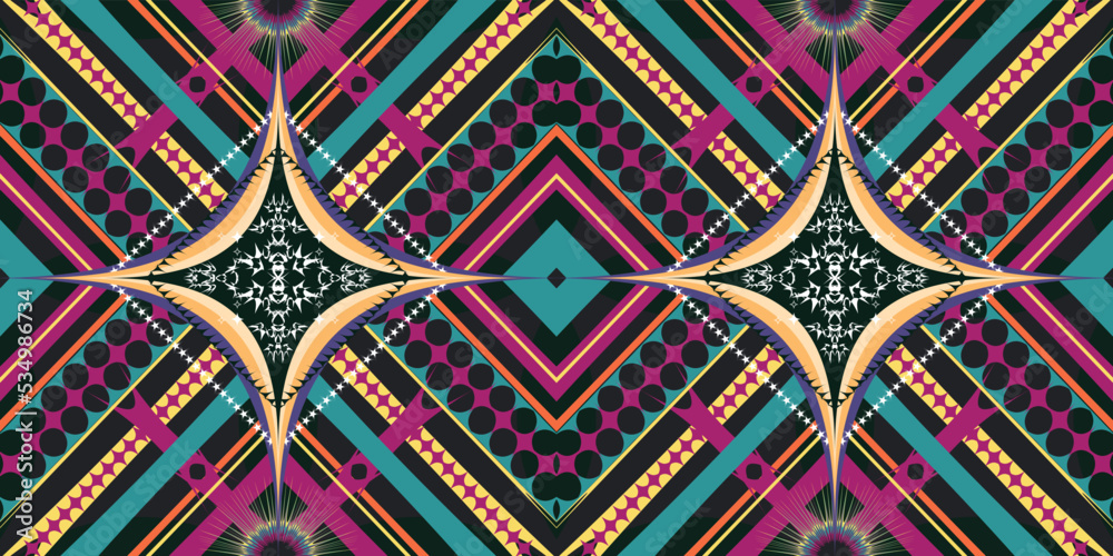 seamless ethnic pattern design.Geometric ethnic oriental ikat pattern ...