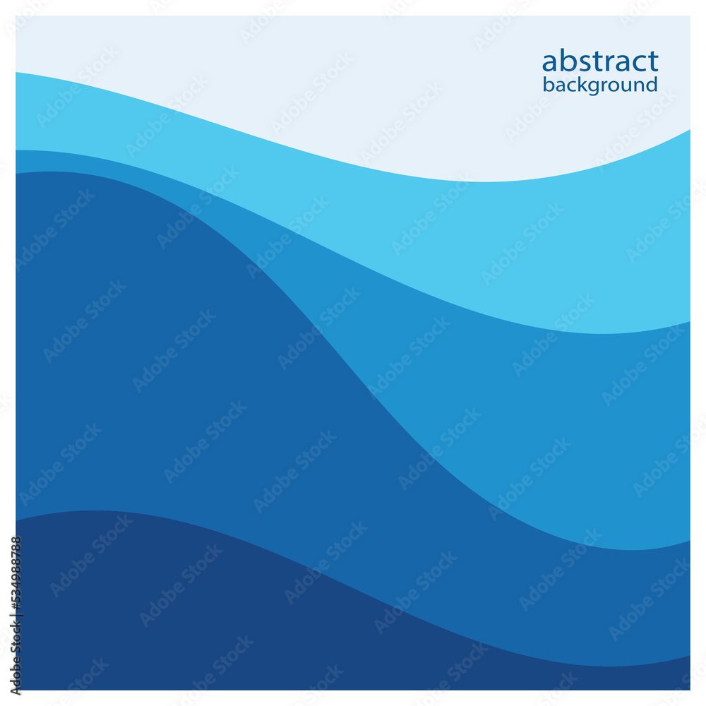Abstract beach wave background design with blue vector combination ...