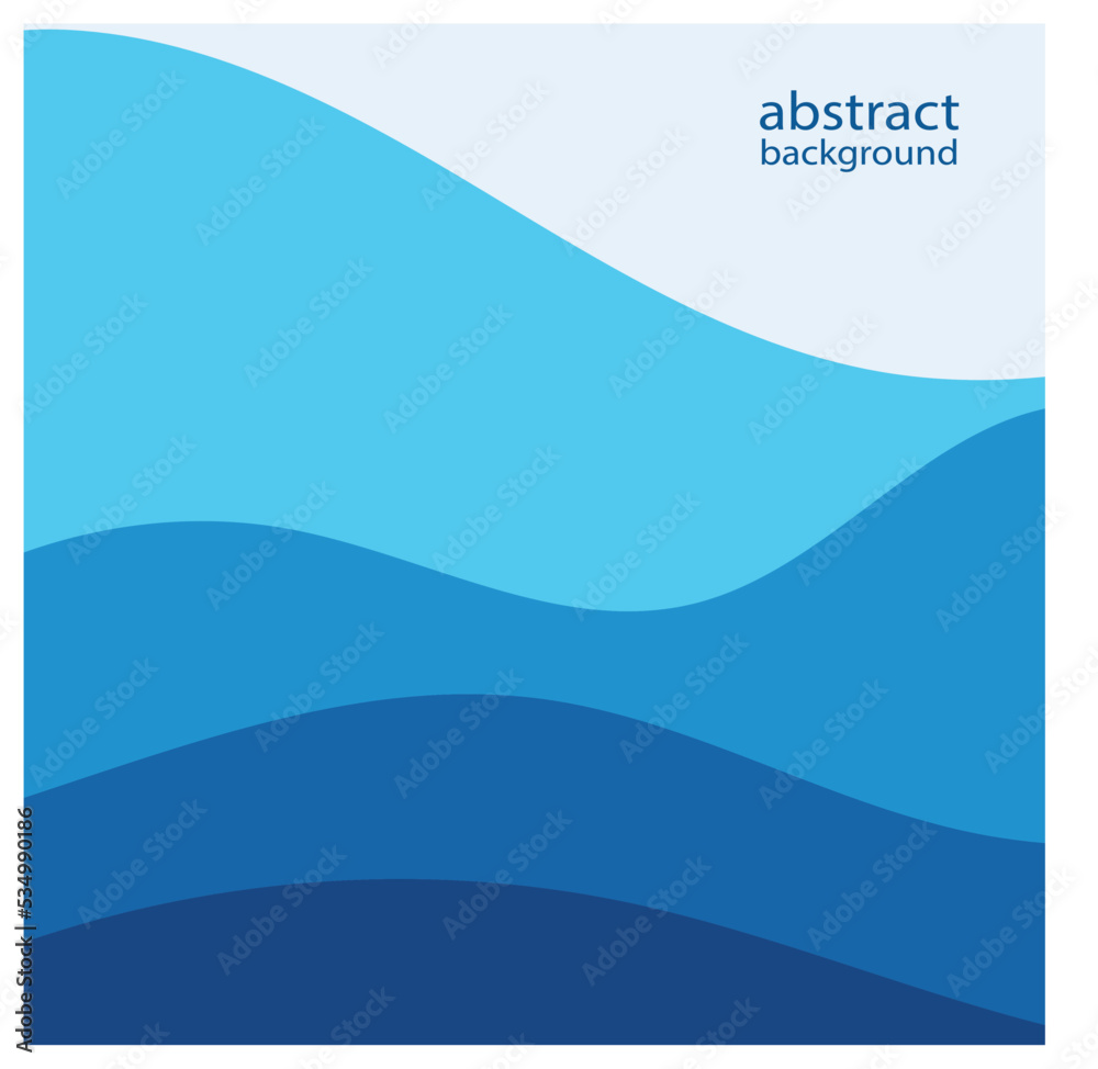 Abstract beach wave background design with blue vector combination ...