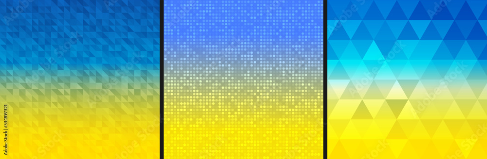 Ukraine geometric patterns. Abstract backgrounds using Ukraine flag ...