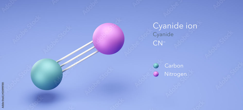 cyanide ion, molecular structures, 3d model, Structural Chemical ...