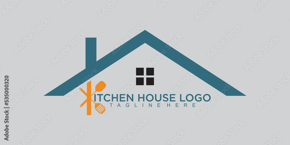 Kitchen house logo design with modern style premium vector Stock Vector ...