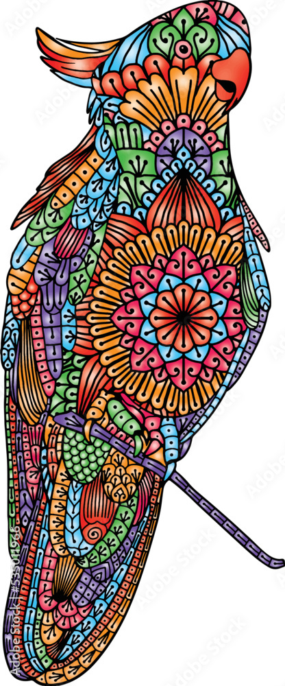 Cockatoos Mandala| Cockatoos Coloring Page | Animal Mandala Cockatoos ...