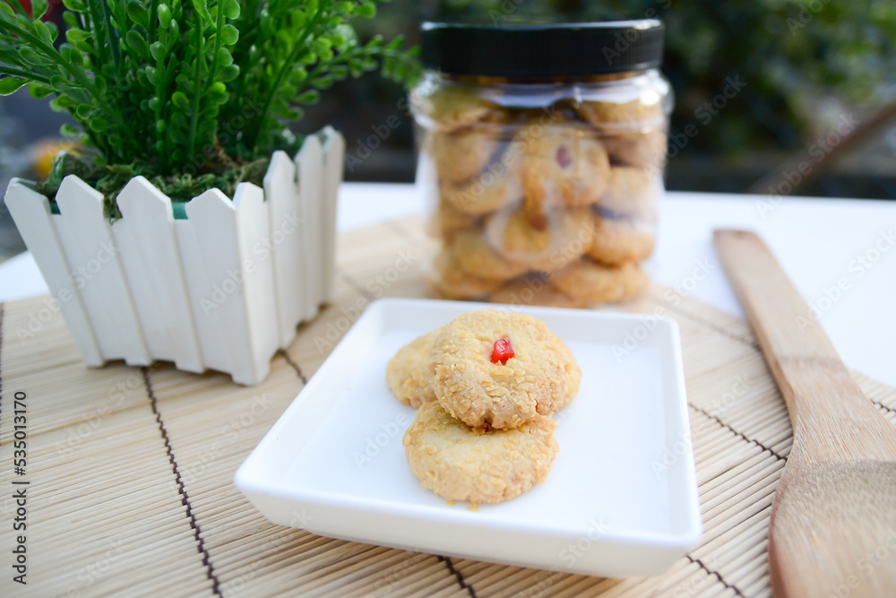 Homemade cookies call Kuih Samperit in Malay, is a traditional ...