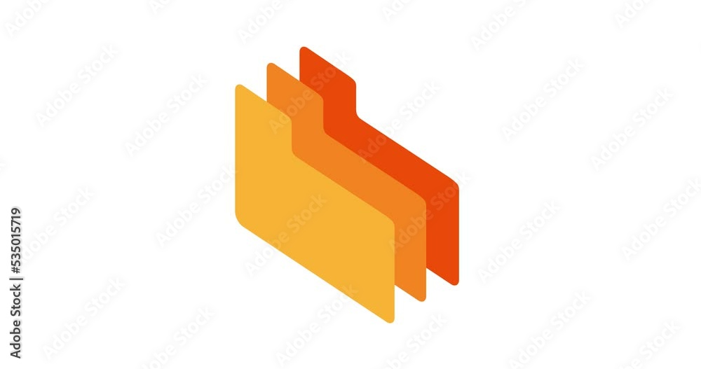 stacked folder icon cartoon animation Stock Video | Adobe Stock