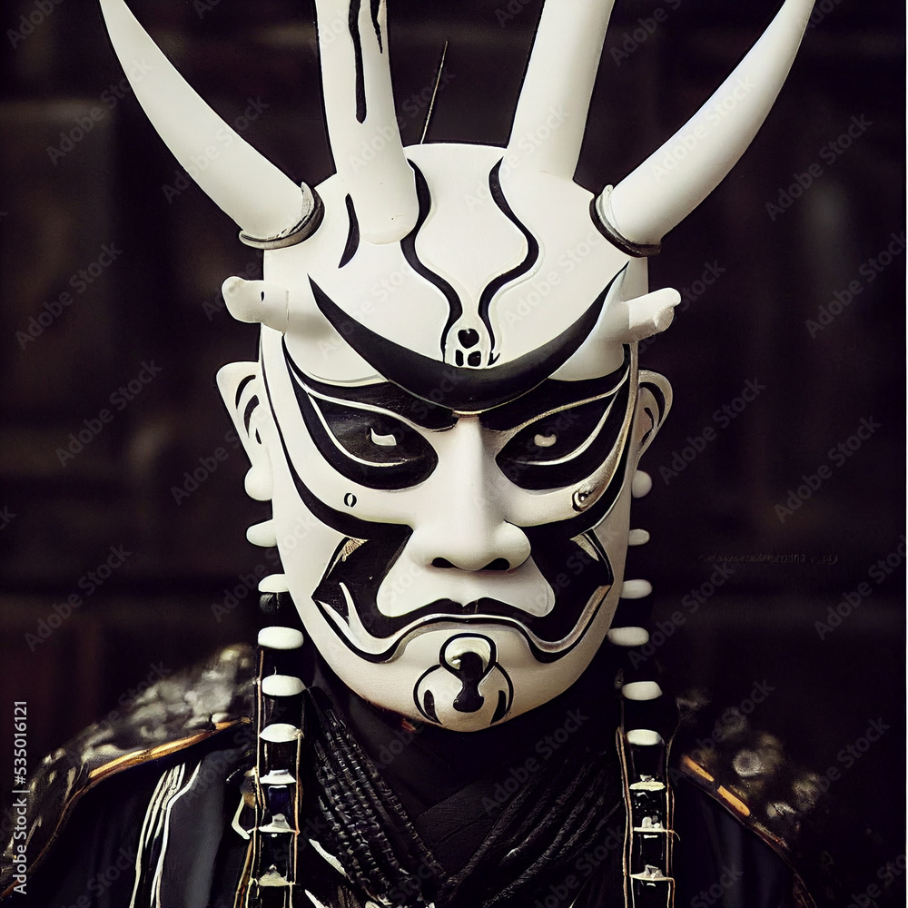 Oni Samurai Mask. Japanese Bushido Art. Oni are yōkai, supernatural ...