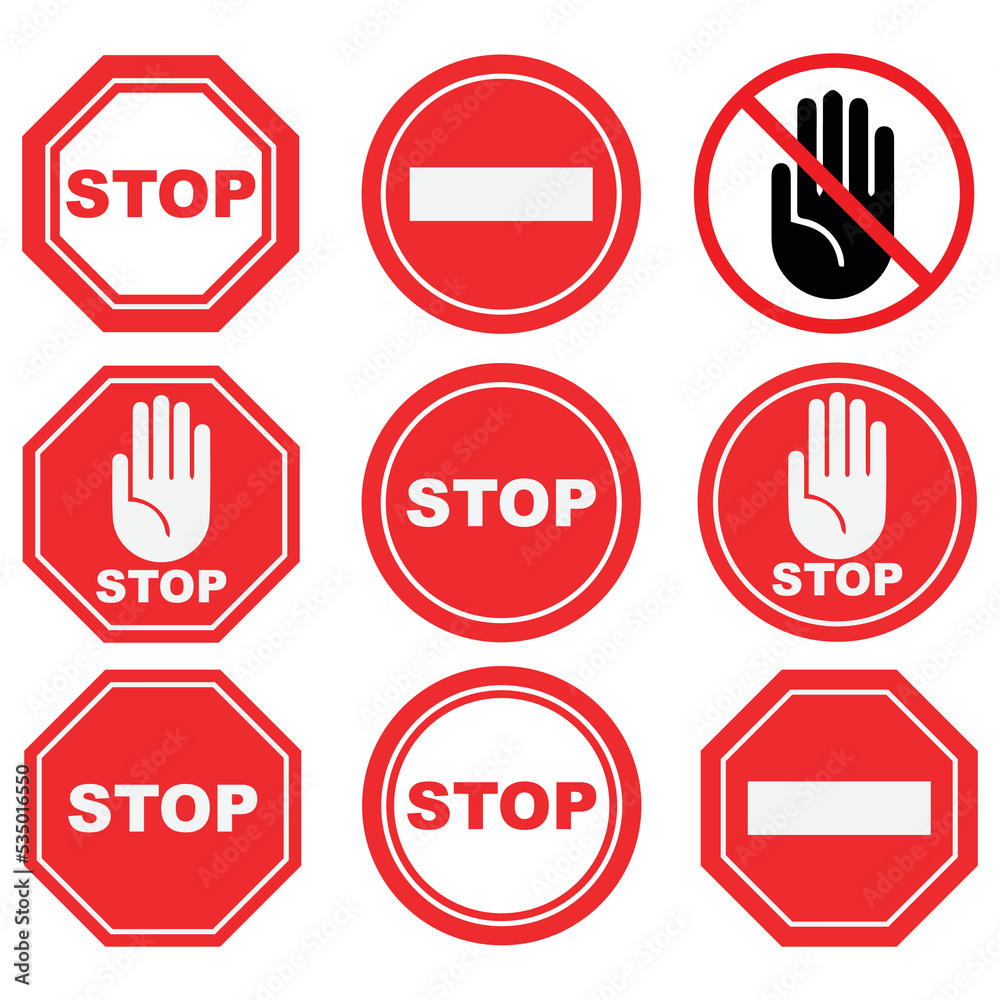 set of the restricted and dangerous vector sign isolated.illustration ...