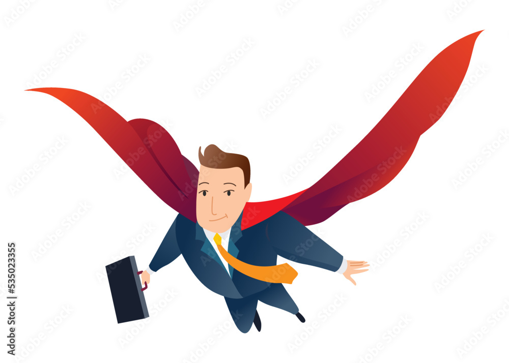 Businessman superhero character. Office worker or manager in costume ...