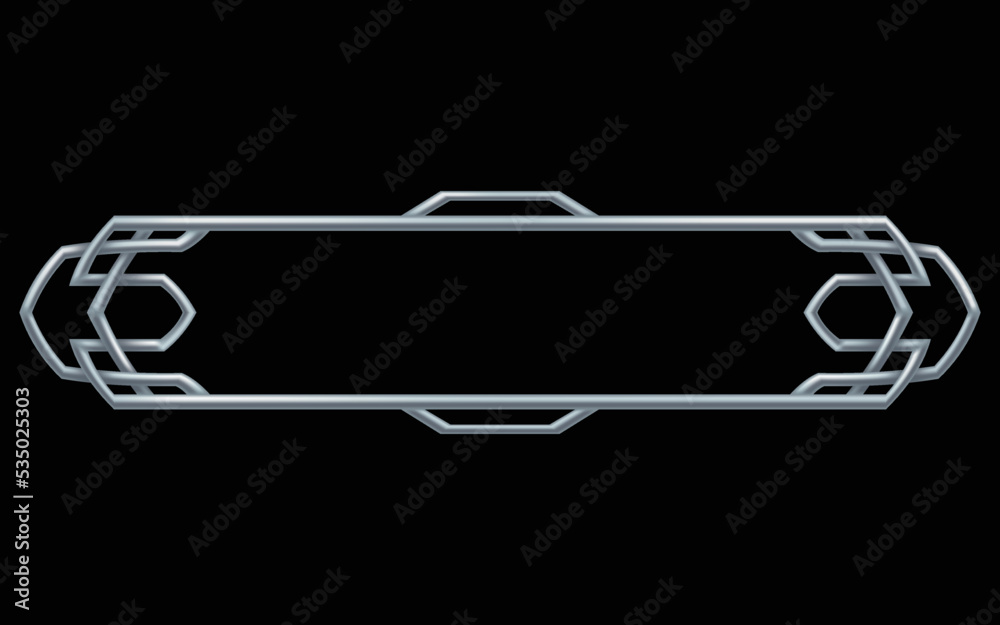 Frame medieval game ui. Metallic title banner or decorative border ...