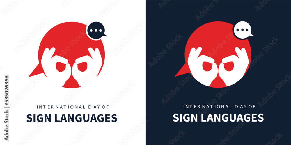 International day of sign language awareness. Modern social media sign ...