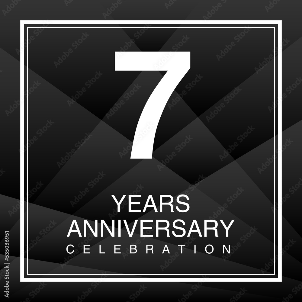 Vecteur Stock 7 Year Anniversary Celebration Logo Vector On Red ...