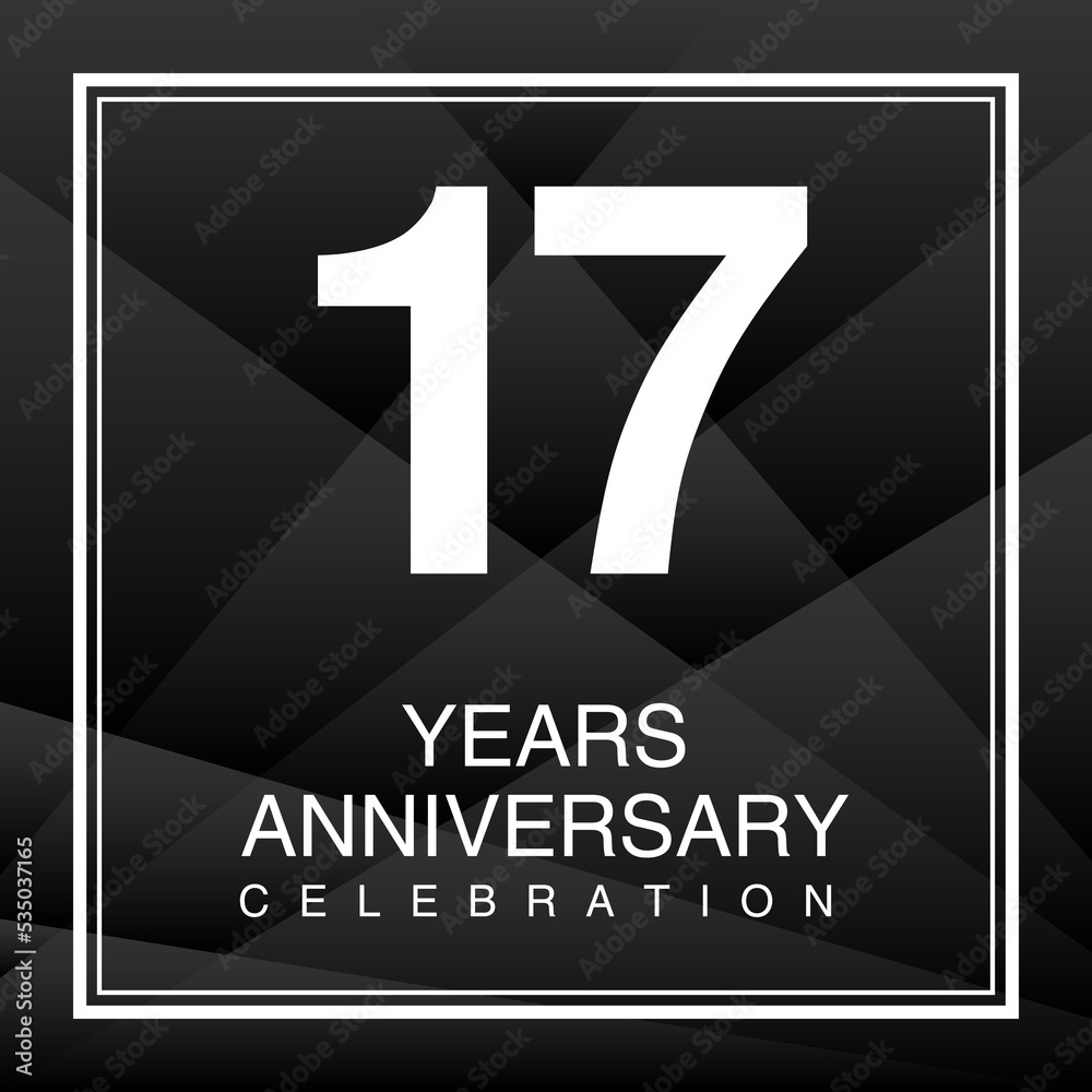 Vetor de 17 Year Anniversary Celebration Logo Vector On Red Background ...