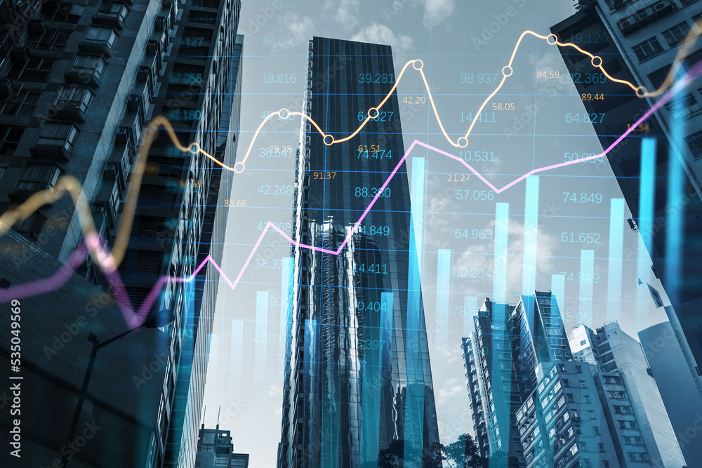 Development and real estate business growth concept with raising up ...