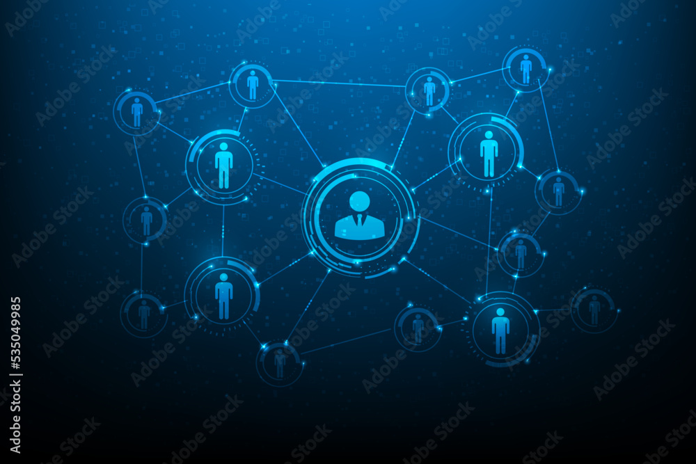 human resources recruitment with icon person technology digital ...