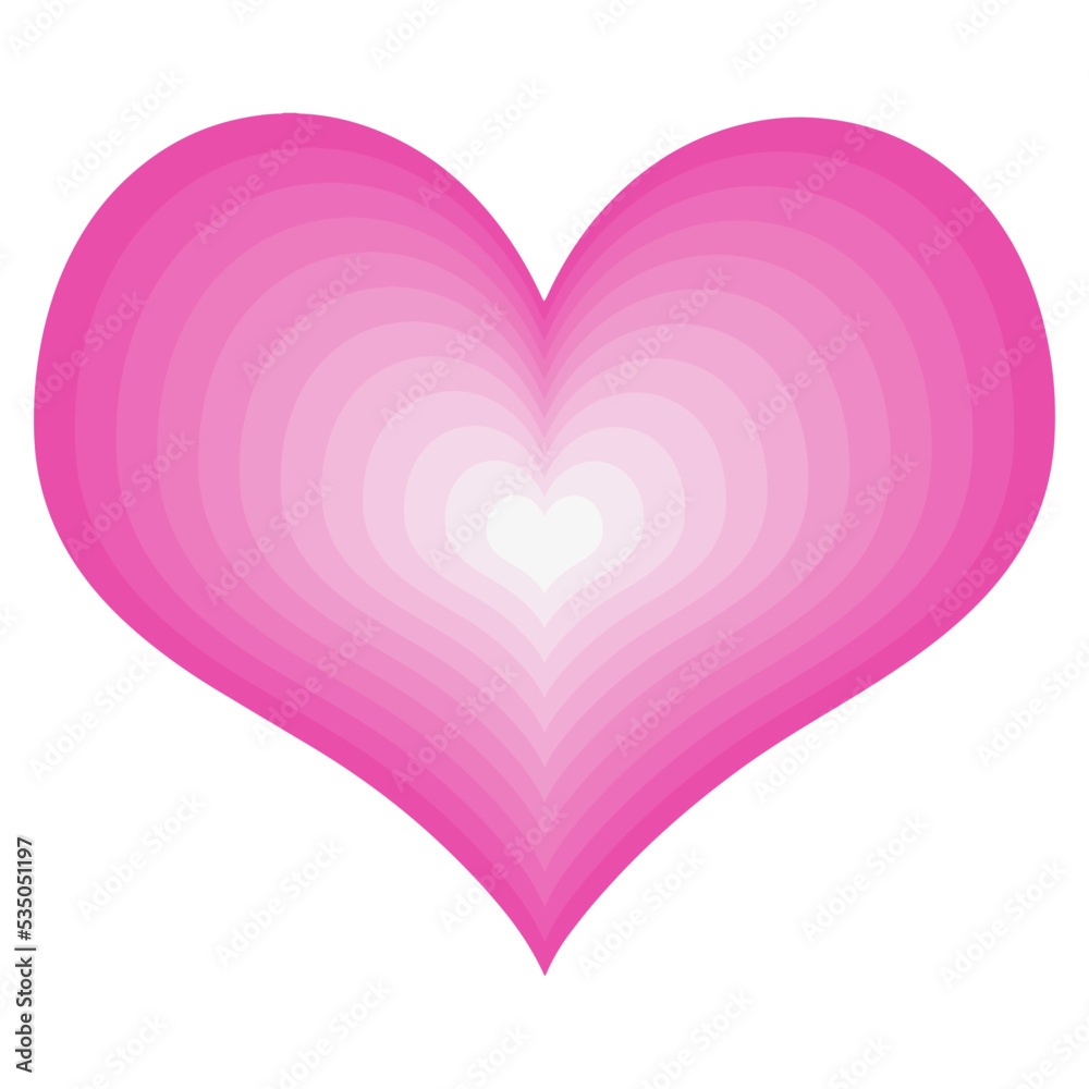 Gradient pink heart shape. Isolated vector illustration, transparent ...