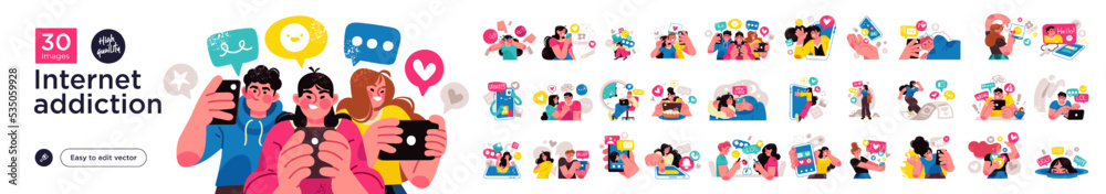 Modern social media problems, peculiarities and differences. Concept ...