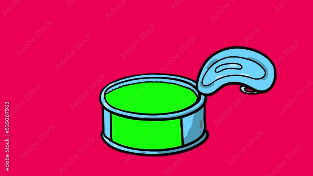 Tin flat small low opening cartoon preset animation for customizing ...