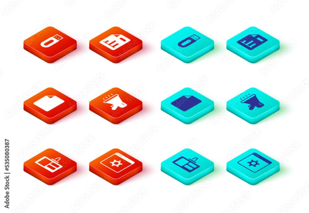 Set Identification badge, Browser setting, File document, Megaphone ... Set Identification badge, Browser setting, File document, Megaphone ...