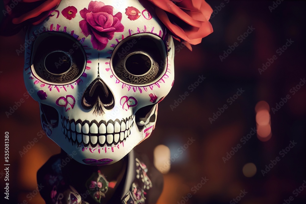Calavera (Sugar Skull) for Dia de Los Muertos (Day of the dead ...
