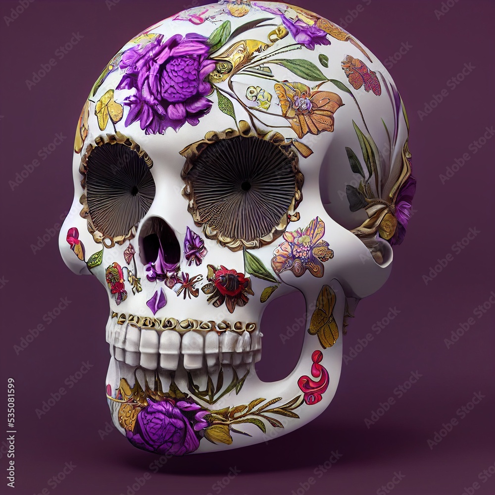 Calavera (Sugar Skull) for Dia de Los Muertos (Day of the dead ...