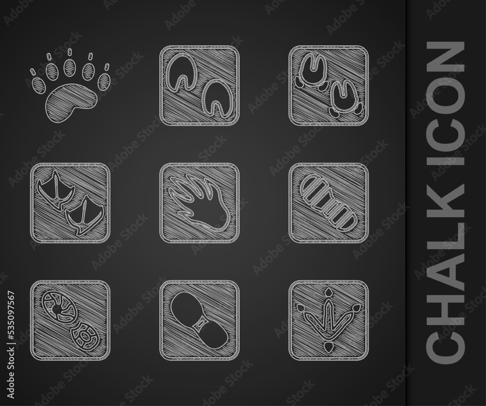 Set Alligator crocodile footprint, Human footprints shoes, Chicken paw ...