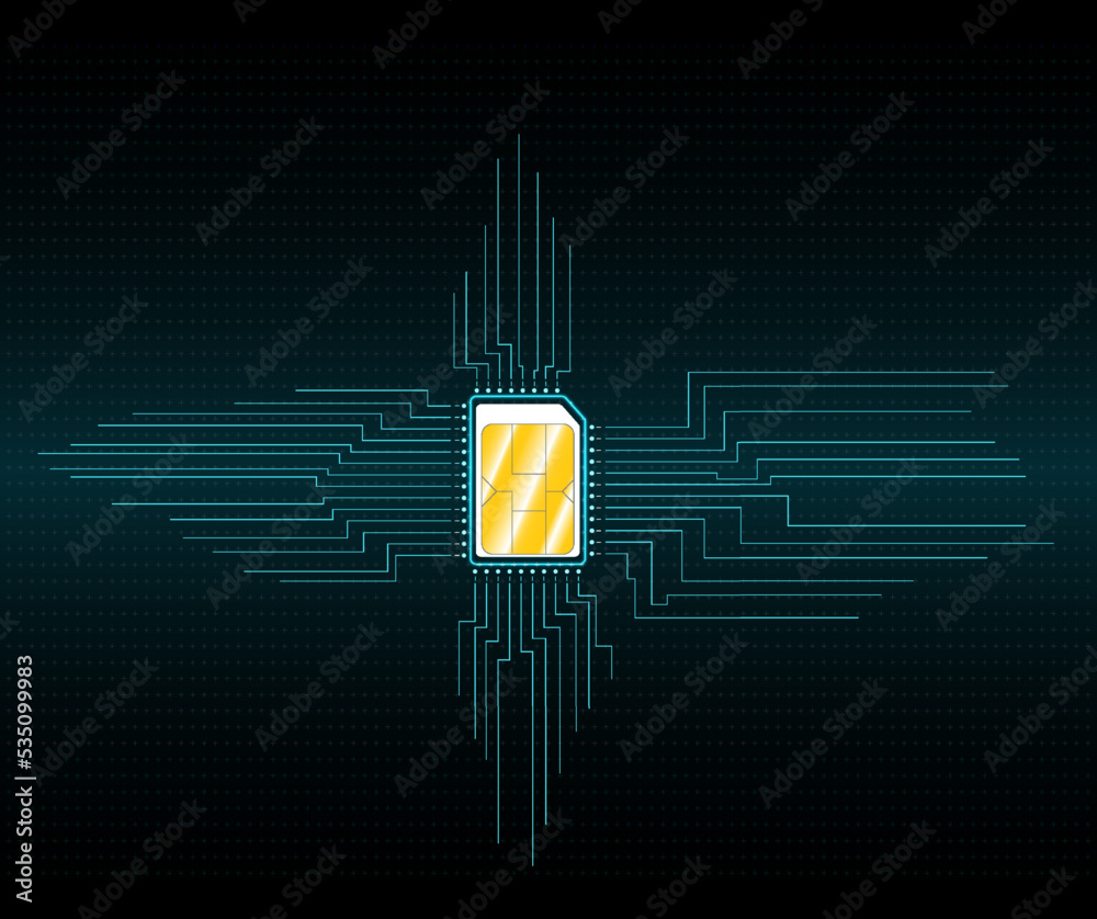 Embedded SIM concept. New mobile communication technology. Concept for ...