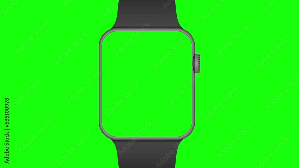 Smart watch with green screen. Animated mockup with motion zoom effect ...