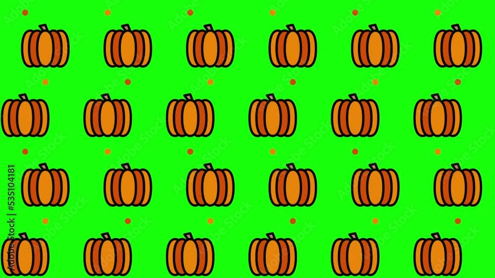 Pattern background with pumpkins. Pumpkins vegetable animation. Cute ...