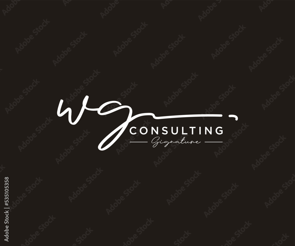 Initial WG signature logo collection template vector. Hand drawn ...