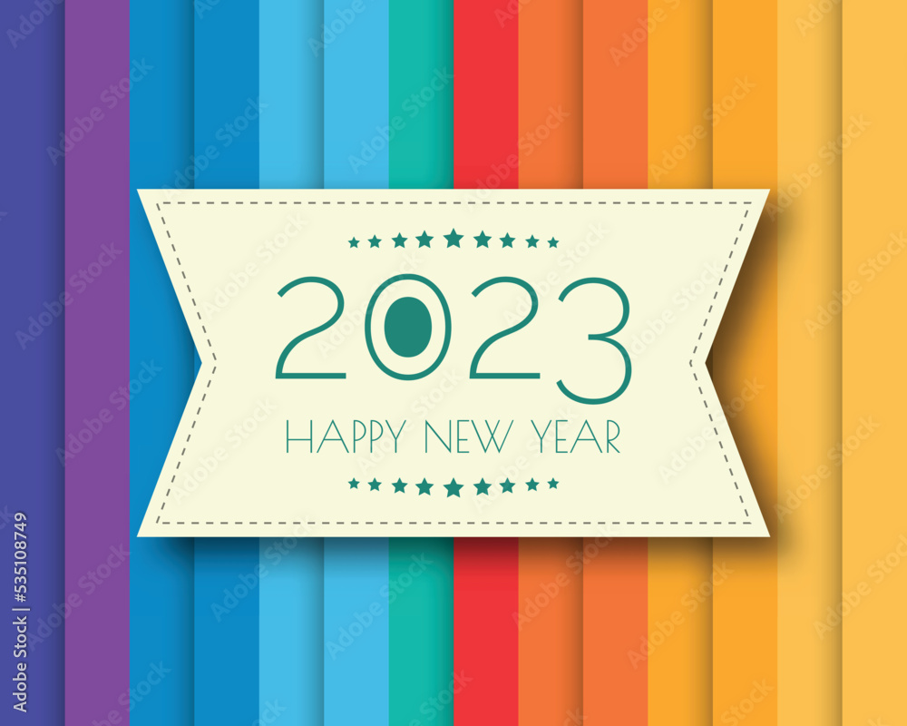 2023 happy new year. numbers minimalist style. vector linear numbers ...