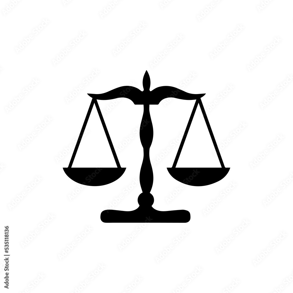 Vetor de Scales isolated monochrome icon. Vector dual balance Themis ...