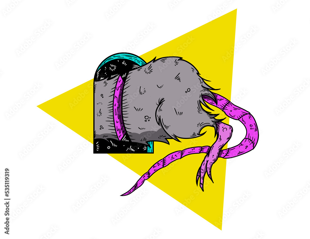 Sticker Rata, Rata ilustración, Rata skate, ilustración full color rata ...