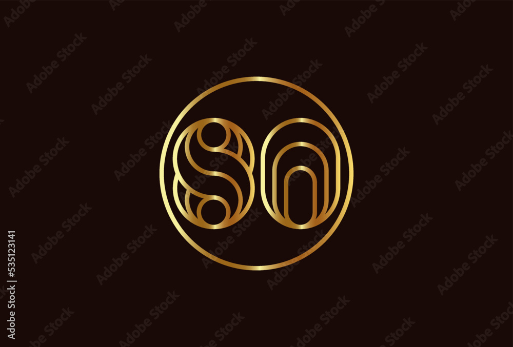 Number 80 Gold Logo, Number 80 monogram line style inside circle can be ...