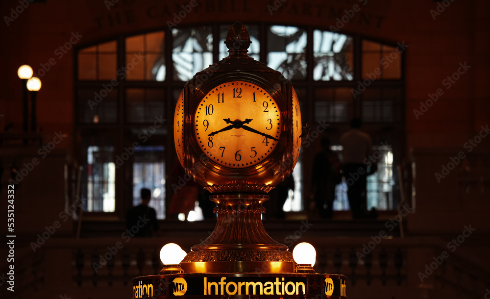 The most famous clock in New York. Landmark clock over the information ...