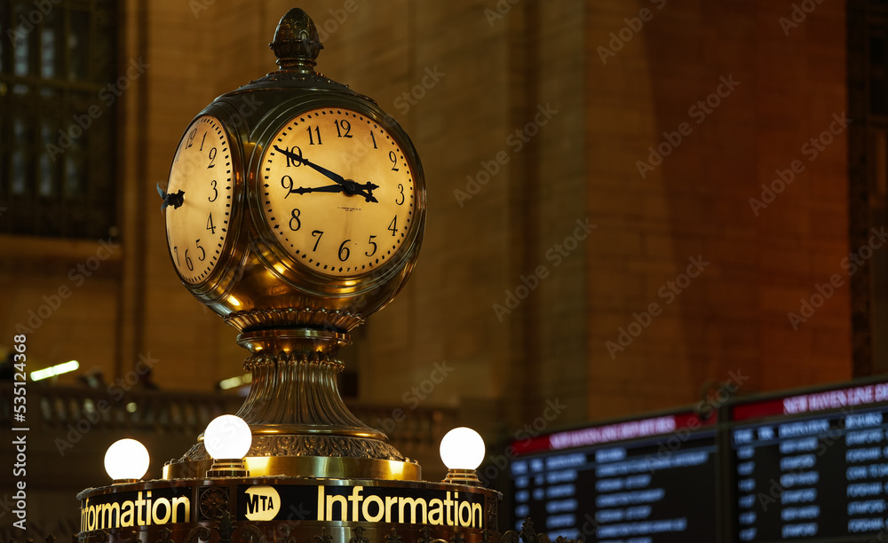 The most famous clock in New York. Landmark clock over the information ...