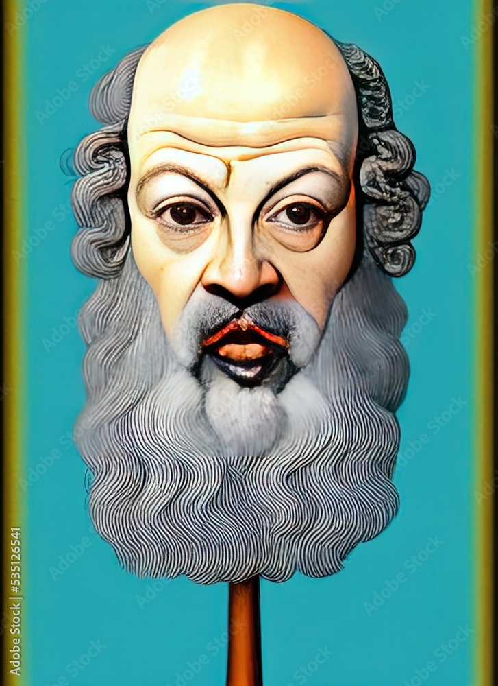 Socrates caricature portrait, highly detailed, masterpiece art ...