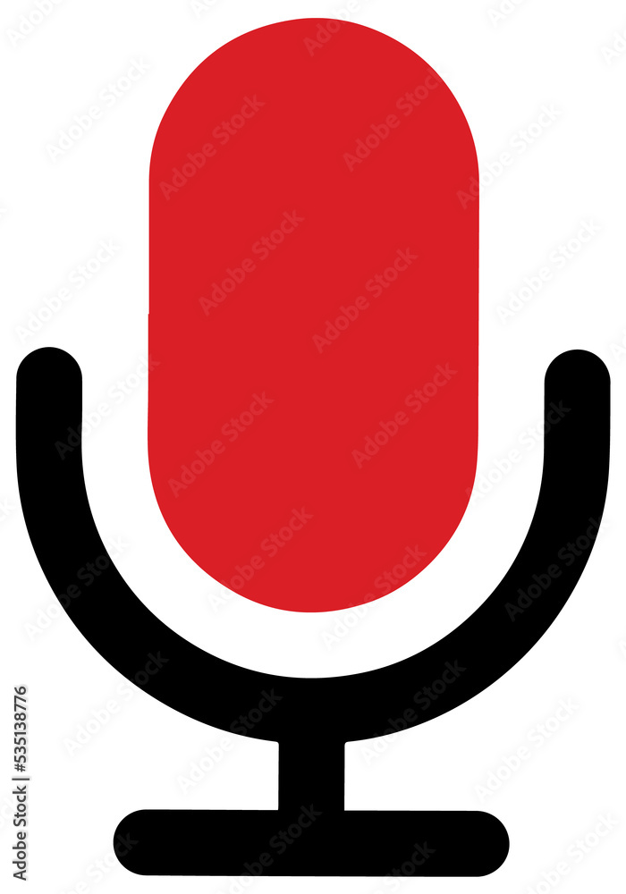 Red microphone icon PNG image. Stock Illustration | Adobe Stock